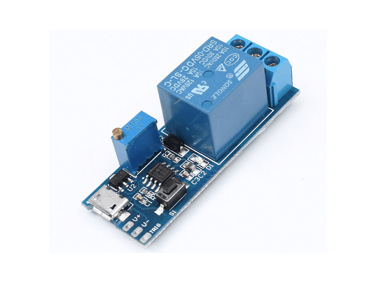 Wide voltage 5V-30V Power Supply Adjustable Trigger Delay Time Relay Module Timer Switch Low ...