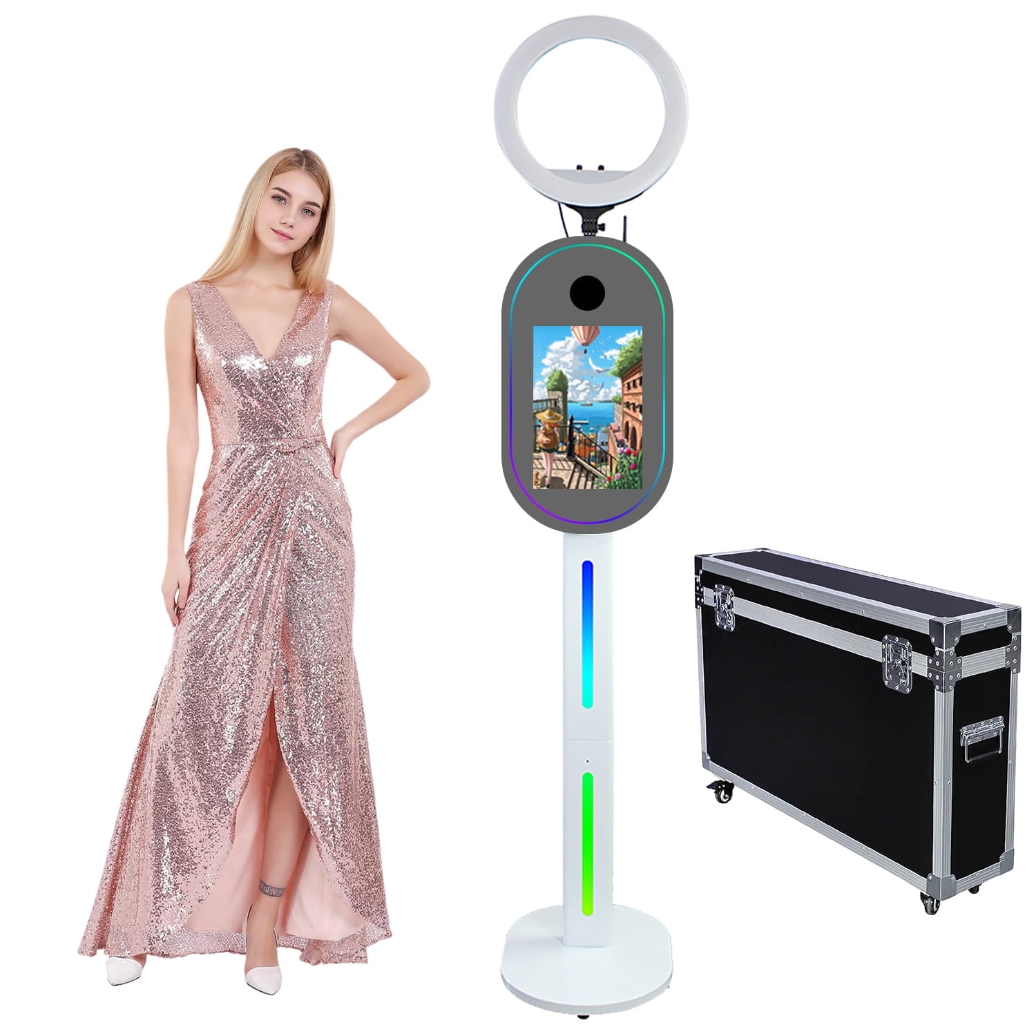 WideMeet Portable Photobooth Machine 15.6" Touch Screen Selfie for ...