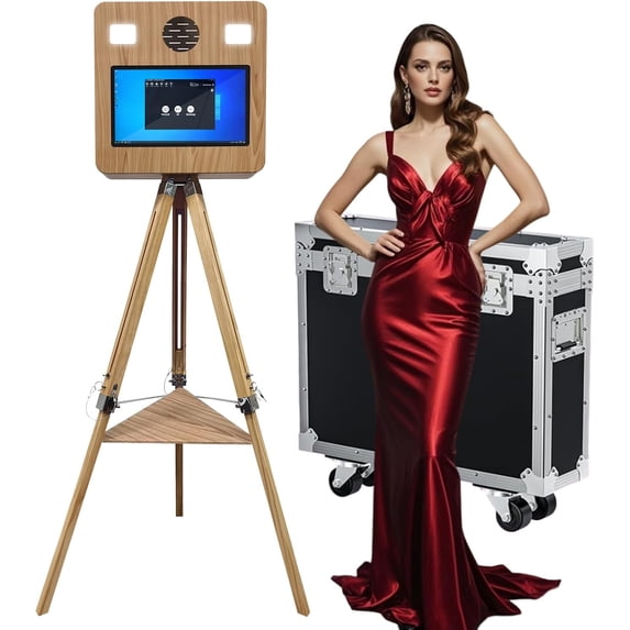 WideMeet Portable Photobooth with 15.6''Touch Screen Selfie Machine for ...