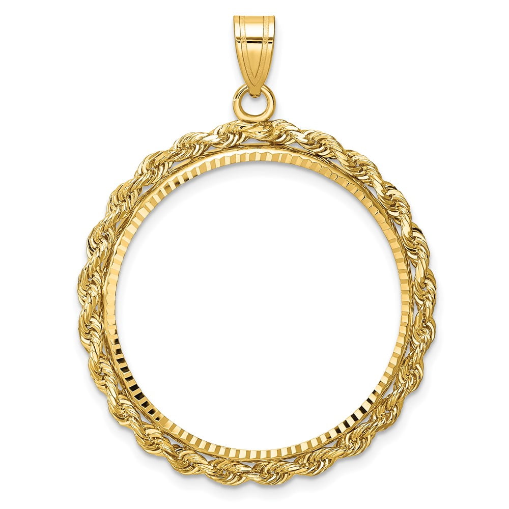 Wideband Distinguished Coin Jewelry 10k Polished and Diamond-cut with ...