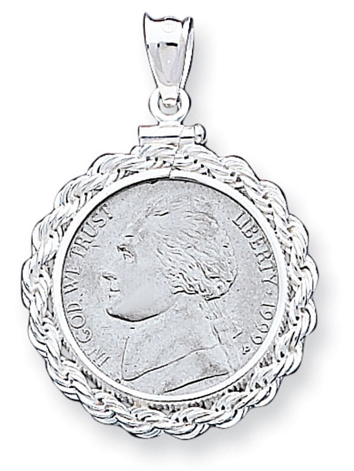 Wideband Distinguished Coin Jewelry Sterling Silver Polished Rope 21.1 ...