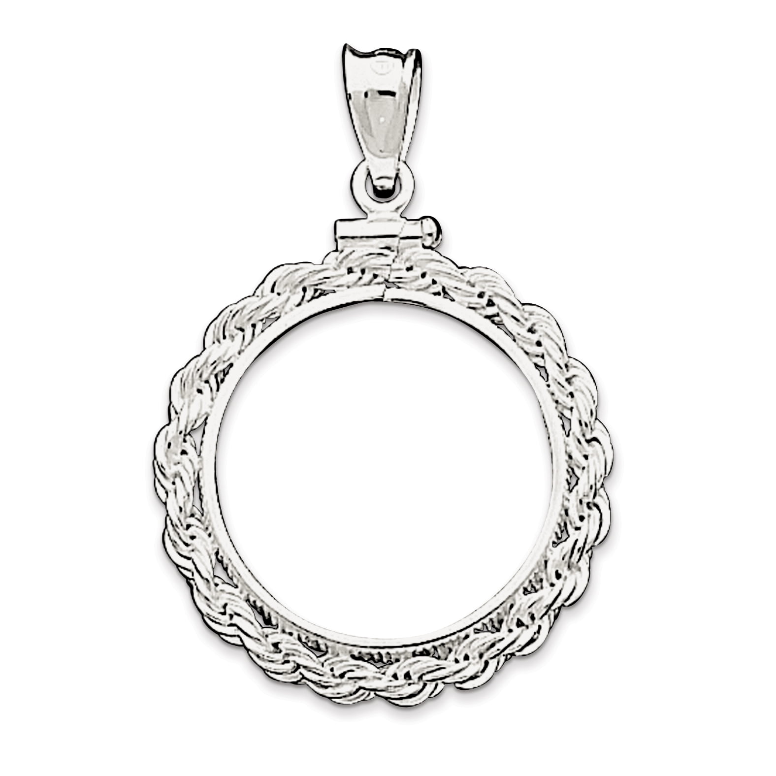 Wideband Distinguished Coin Jewelry Sterling Silver Polished Rope 21.1 ...