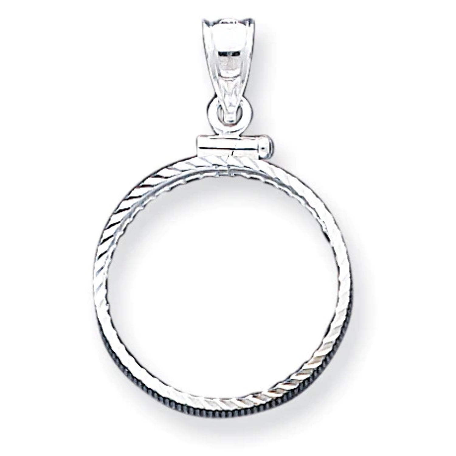 Wideband Sterling Silver Polished, Diamond-cut Nickel Coin Bezel ...