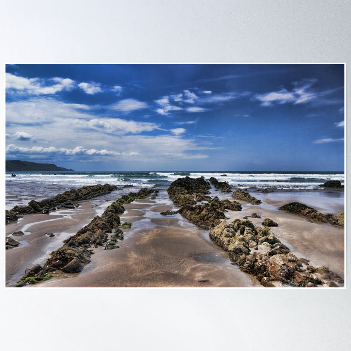 Widemouth Bay Rock Formation Poster Wall Art, Modern Wall Decor For ...