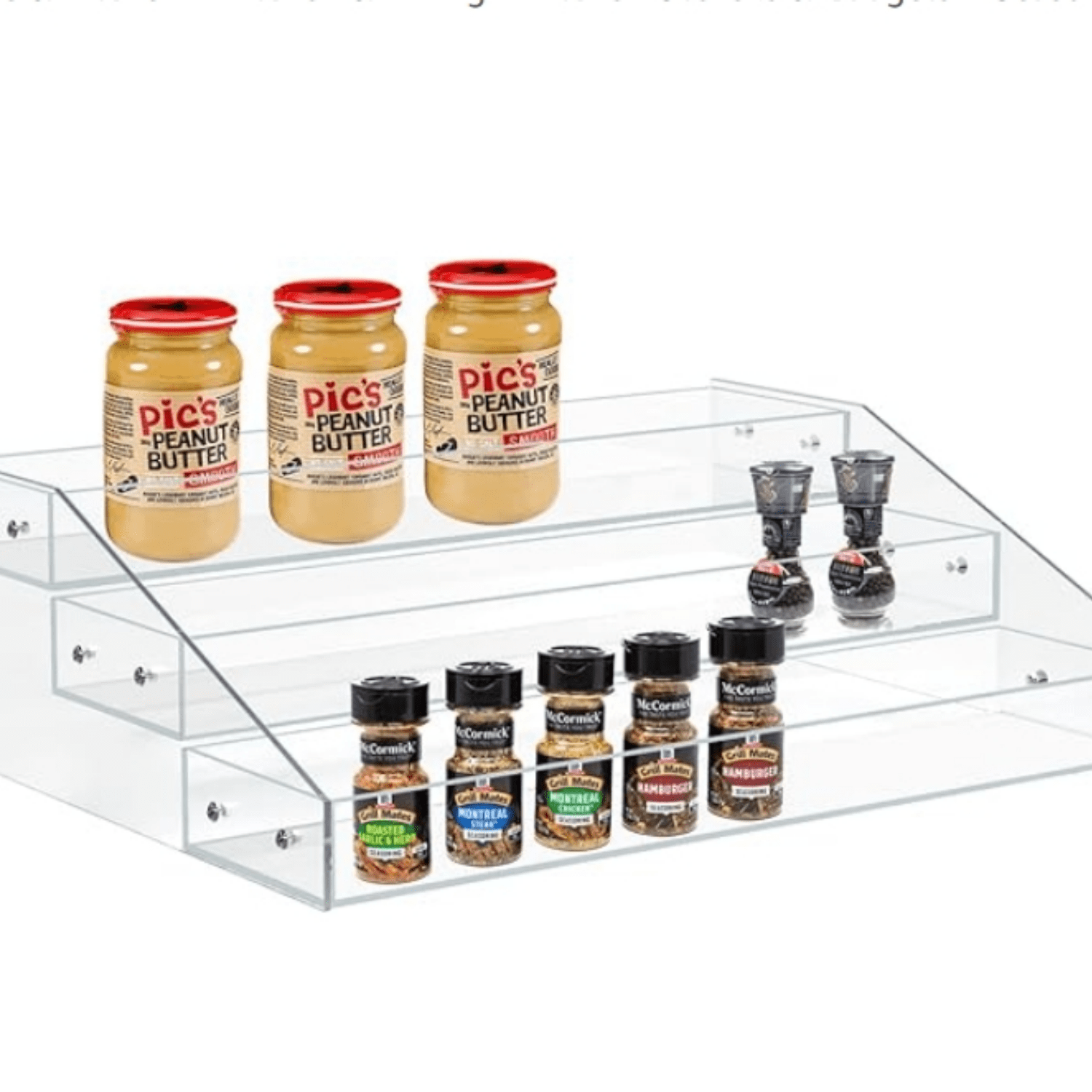 Widen Tiered Spice Rack, Seasoning Organizer, Clear Acrylic Vertical ...