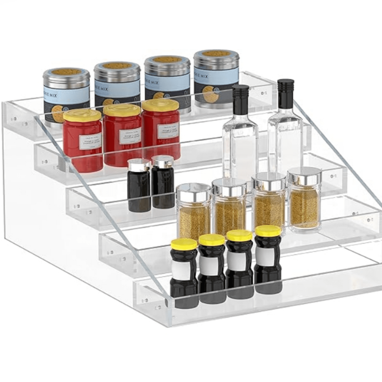 Widen Tiered Spice Rack, Seasoning Organizer, Clear Acrylic Vertical ...