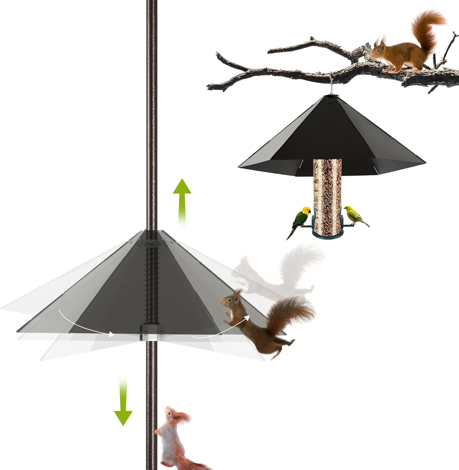 Widened 19" Metal Squirrel Baffle for Bird Feeder Poles - Universal Fit ...