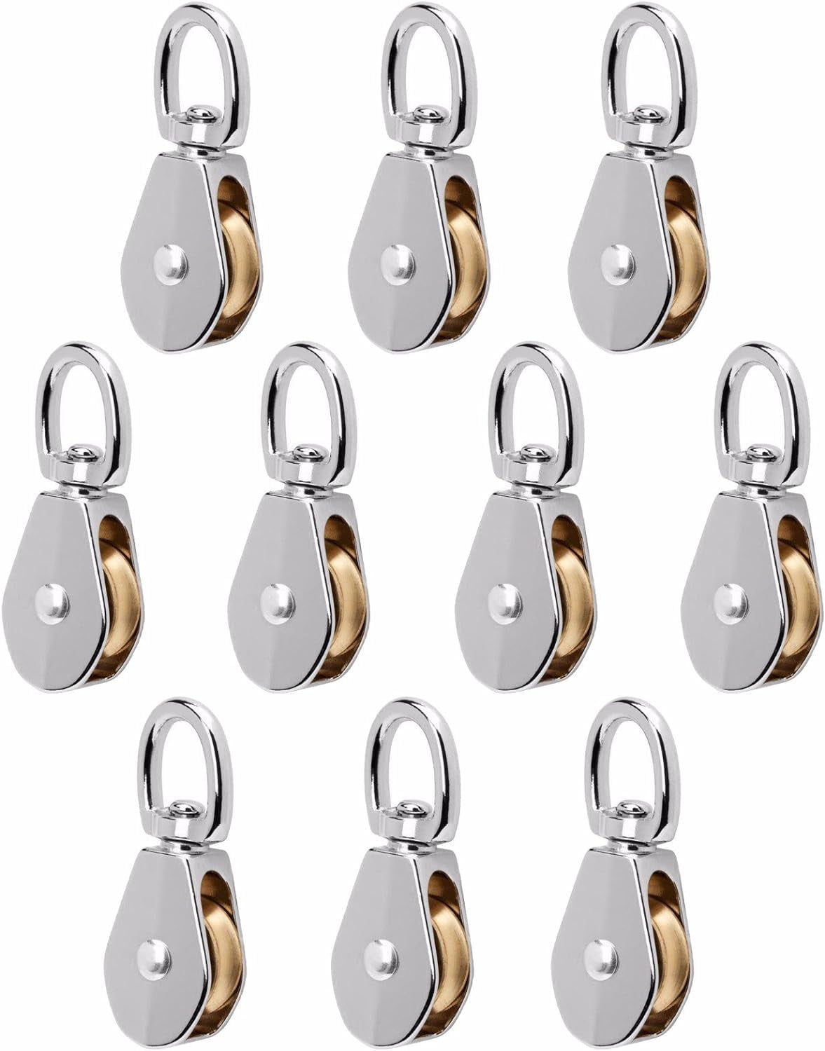Widesakll 1.5" inch Plated Metal Swivel Single Eye Pulley 1-1/2" inch ...