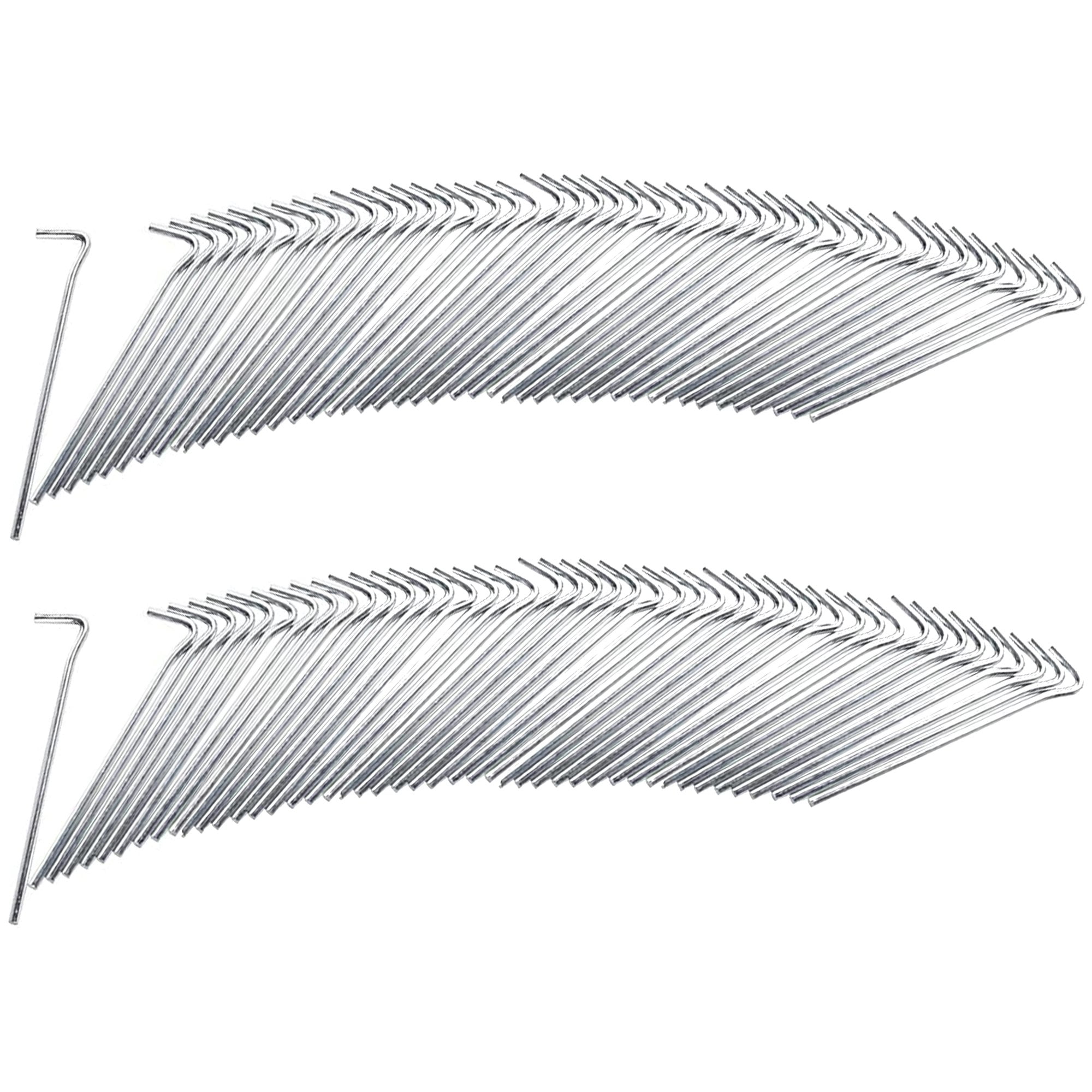 Wideskall 100pc Heavy Duty Galvanized Steel Tent Pegs, Garden Edging ...
