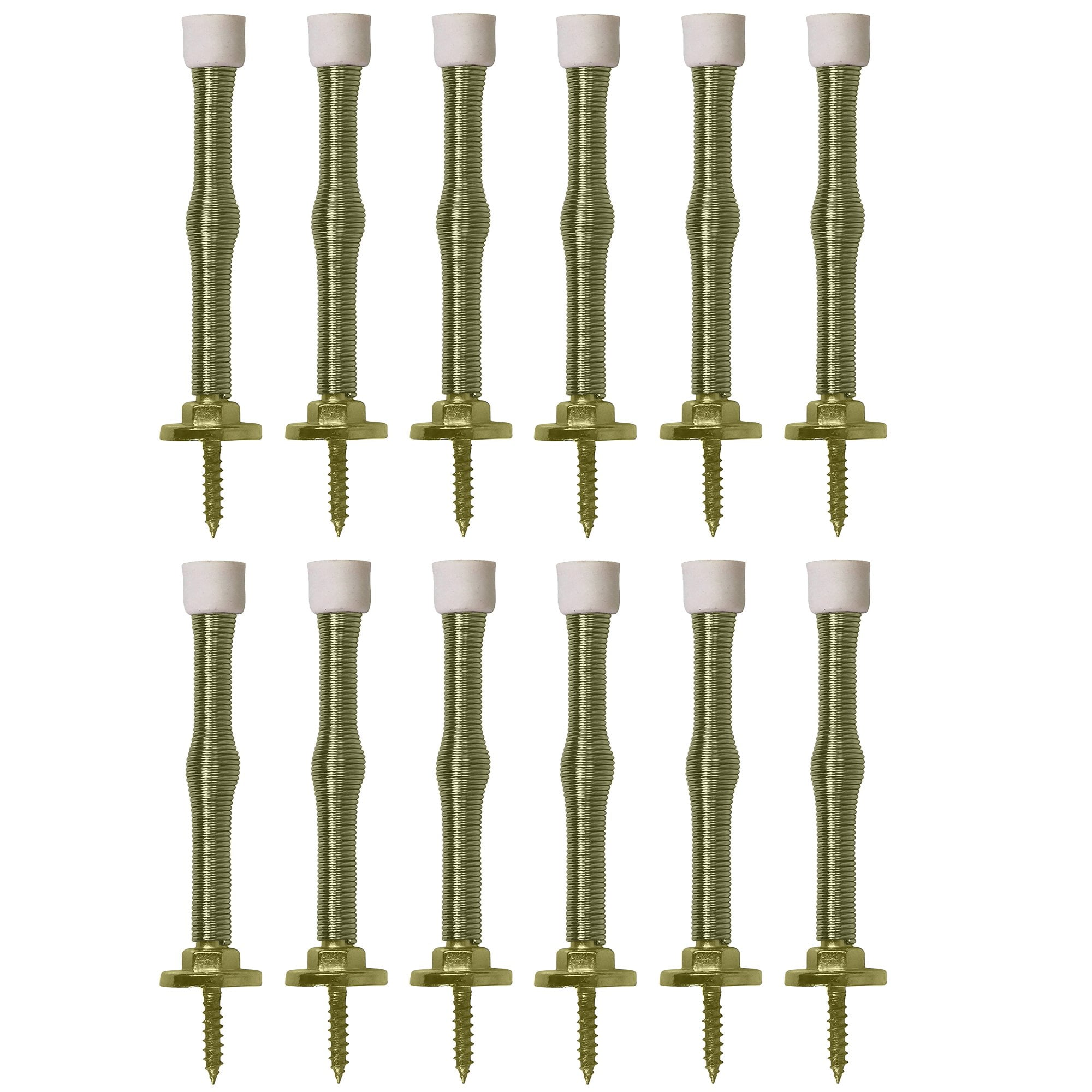 Wideskall 12 Packs Spring Door Stopper Spring Door Stop, Brass ...