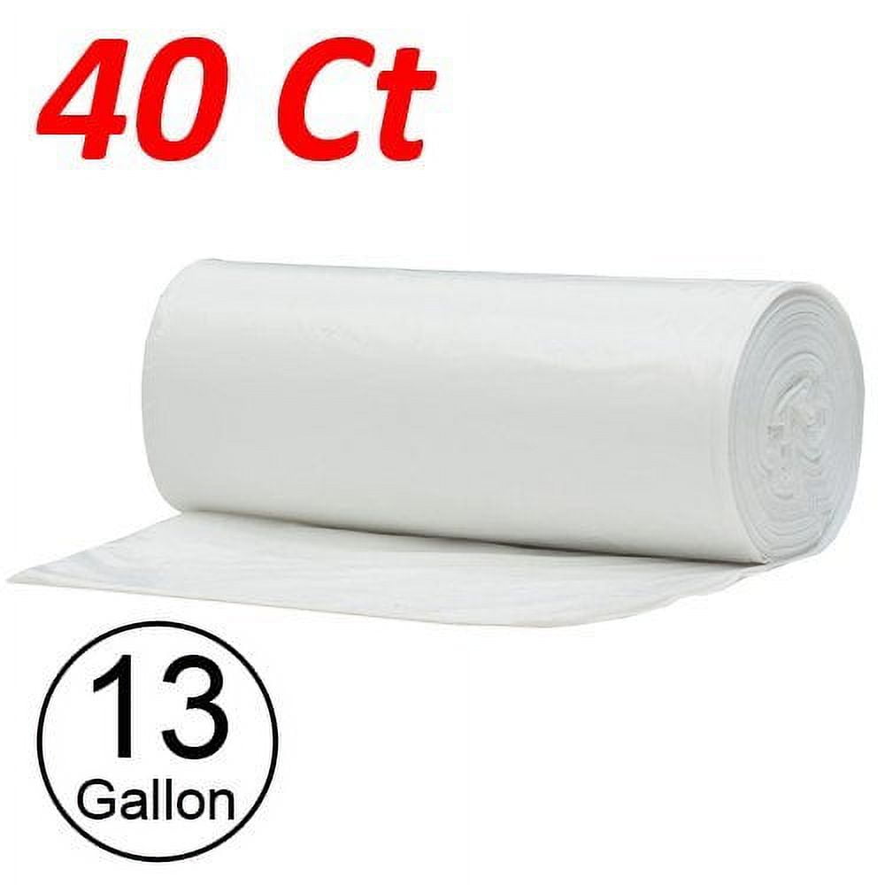 Wideskall 13 Gallon Kitchen Garbage Trash Bag Transparent - 40 Count ...