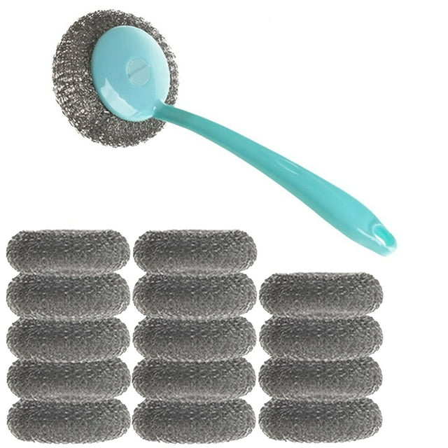 Wideskall 15 Pieces Kitchen Cleaning Stainless Steel Sponge Scrubbers ...