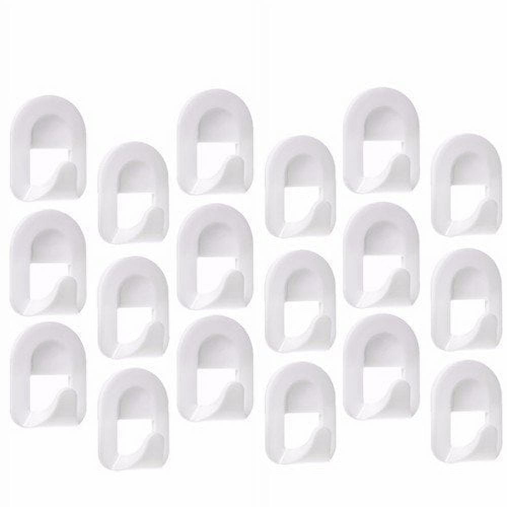 Wideskall 18 Pcs White Self Adhesive Plastic Square Hook Large Wall ...