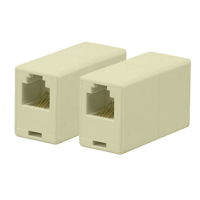 Wideskall 2-Pack RJ-11 Telephone Jack 4 Conductor 6P4C Coupler ...