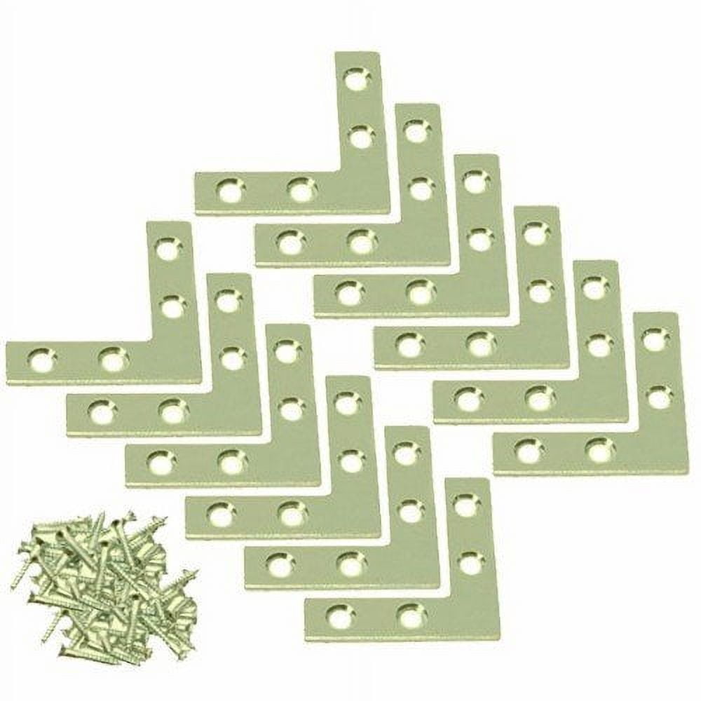 Wideskall 2" inch Flat Corner Angle Brace Repair Plated Bracket Bright ...