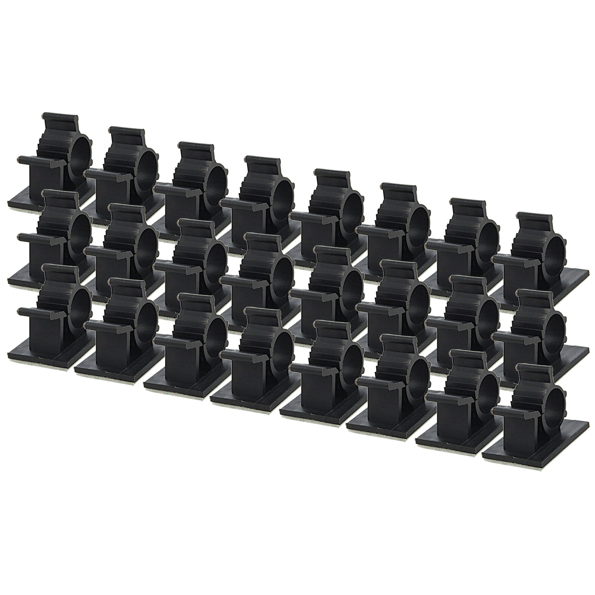 Wideskall 24 Pcs 1/2" inch Adhesive Black Nylon Adjustable Cable Clips ...