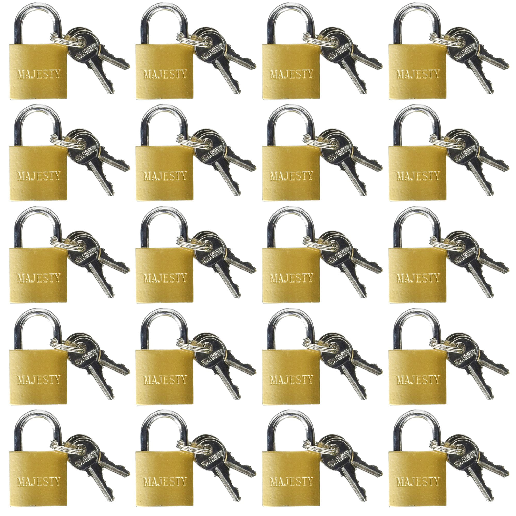 Wideskall 20 Pcs 25mm Solid Brass Mini Padlock Set Pad Locks w/ 2 Keys ...
