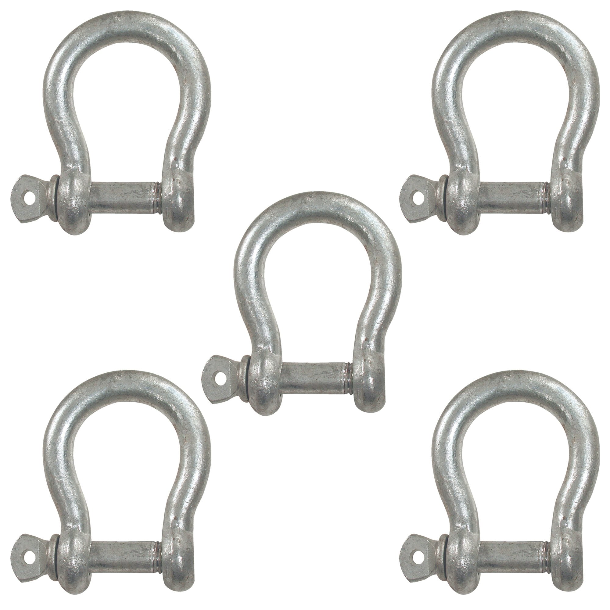 Wideskall 3/8" inch Galvanized D Ring Bow Shackle with Screw Pin Pack ...