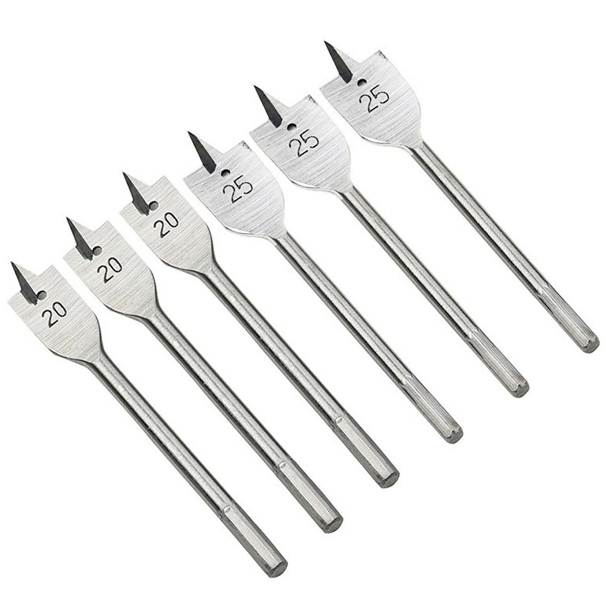 Wideskall 3 Pcs 20mm & 3 Pcs 25mm Paddle Flat Wood Boring Spade Drill ...