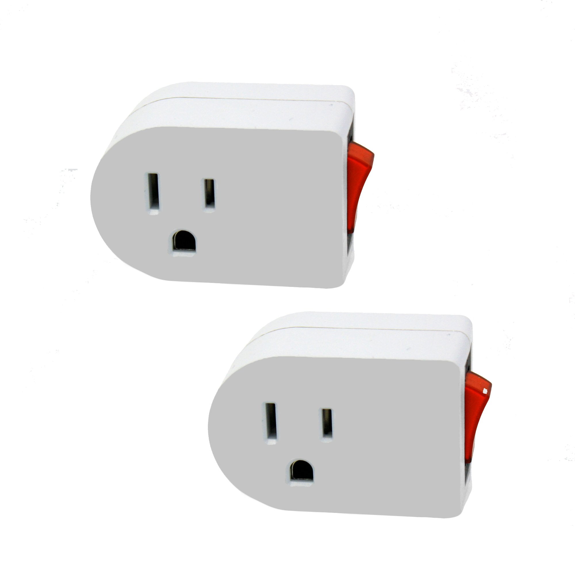 Wideskall 3 Prong Grounded AC Power Wall Plug On/Off Switch Tap Adapter ...