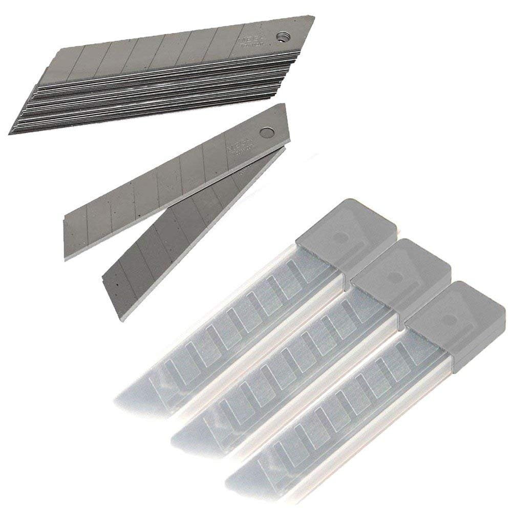 Wideskall 30 Pcs Snap Off 18mm 4" Cutter Utility Knife Replacement Blades Refill Blade Case ...