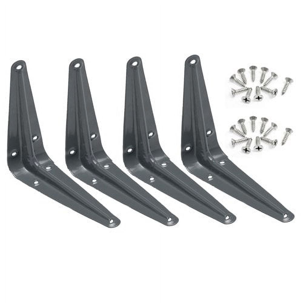 Wideskall 4 Pcs Metal 3" x 4" inch Wall Corner Angle Shelving Shelf ...