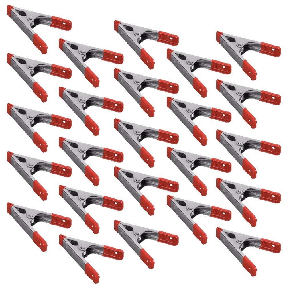 Wideskall 4" inch Metal Spring Clamps w/ Red PVC Coated Handle and Tips ...