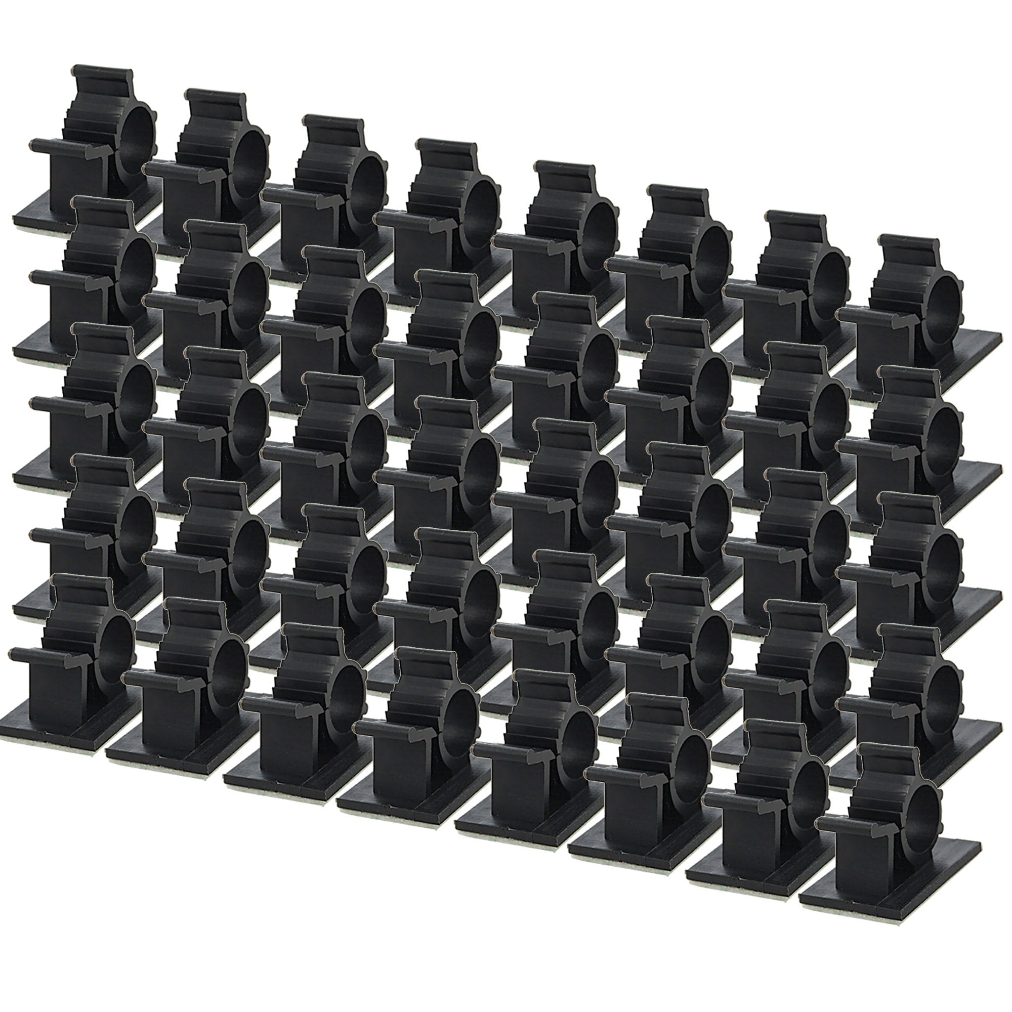 Wideskall 40 Pcs 1/2" inch Adhesive Black Nylon Adjustable Cable Clips ...