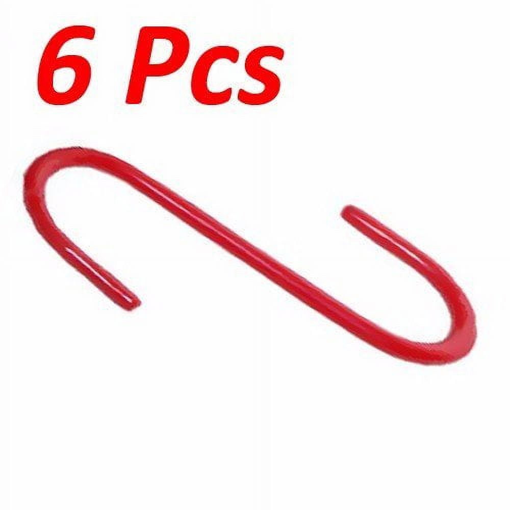 Wideskall 5" inch Metal S Shaped Type Utility Hooks with Red PVC Coated ...