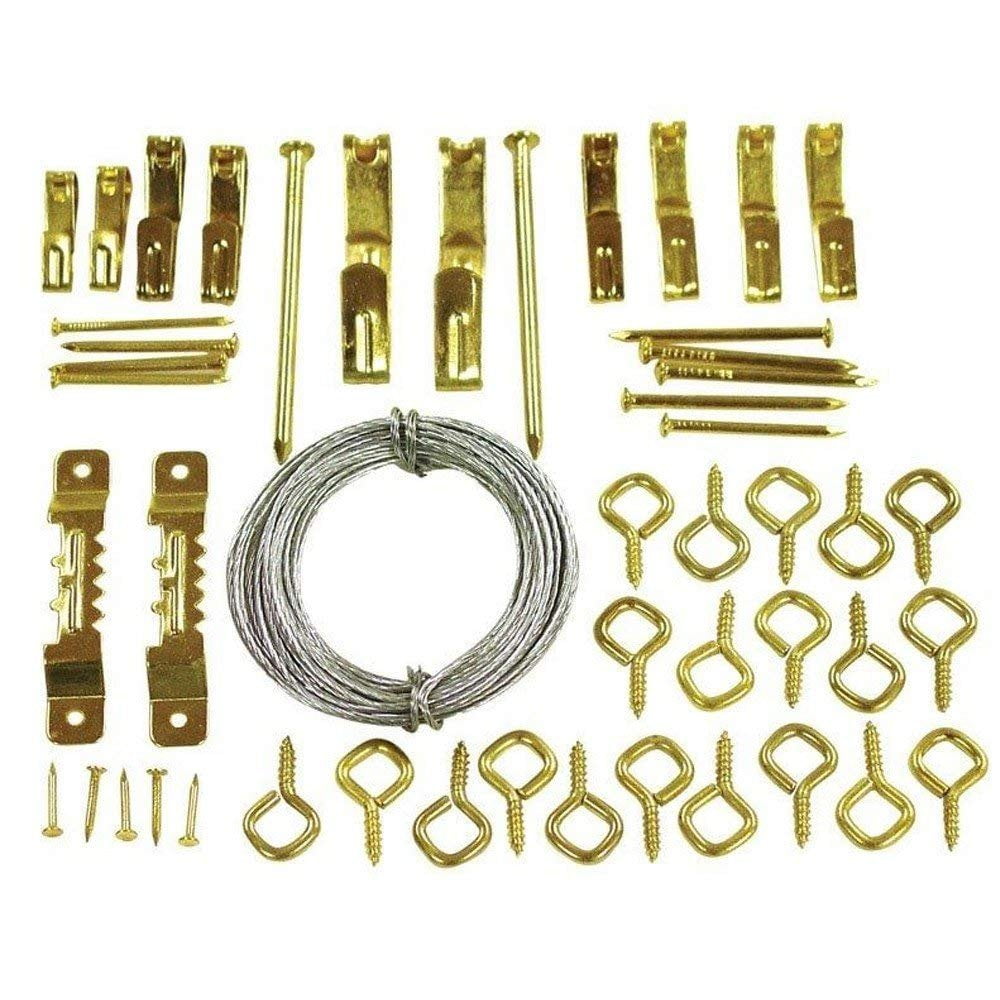 Wideskall 50 Pieces Professional Picture Hanging Tool Kit Hooks ...