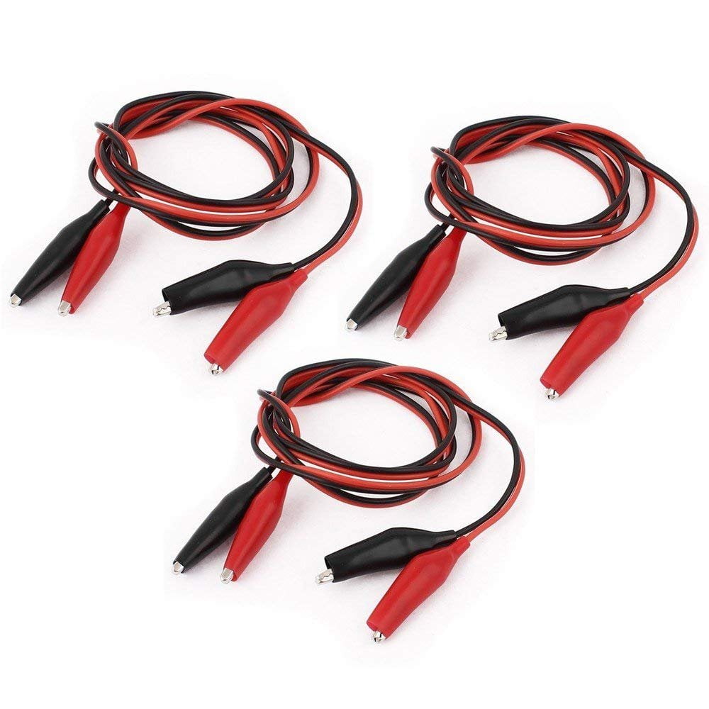 Wideskall 6 Pcs 20" inch Double Ended Alligator Clips Test Lead Jumper ...
