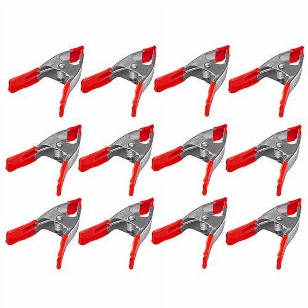 "Wideskall 6"" Nickel Plated Steel Spring Clamps with Red Rubber Tips ...