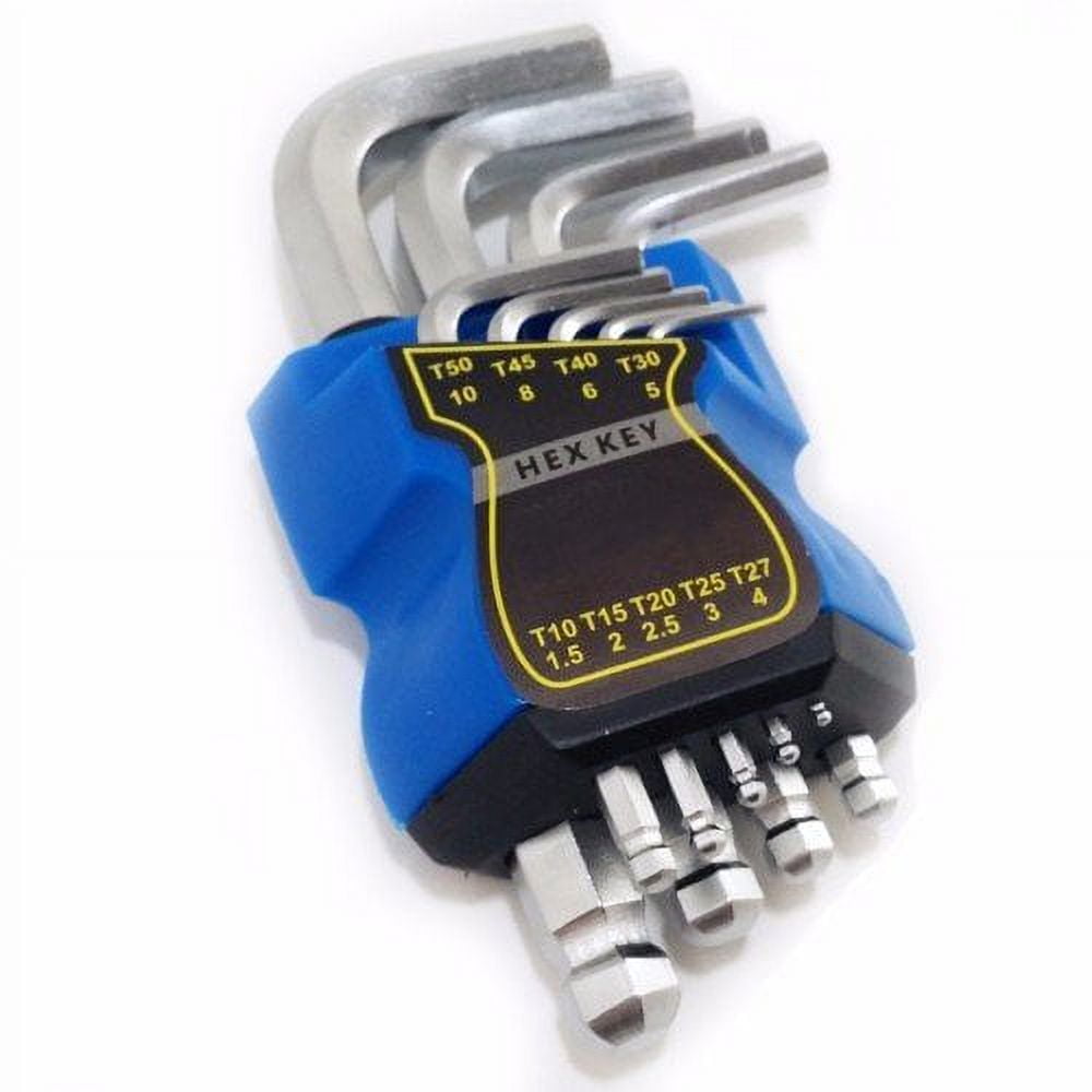 Wideskall 9 Pcs Metric Allen Ball Point End Hex Key Wrench Set ...