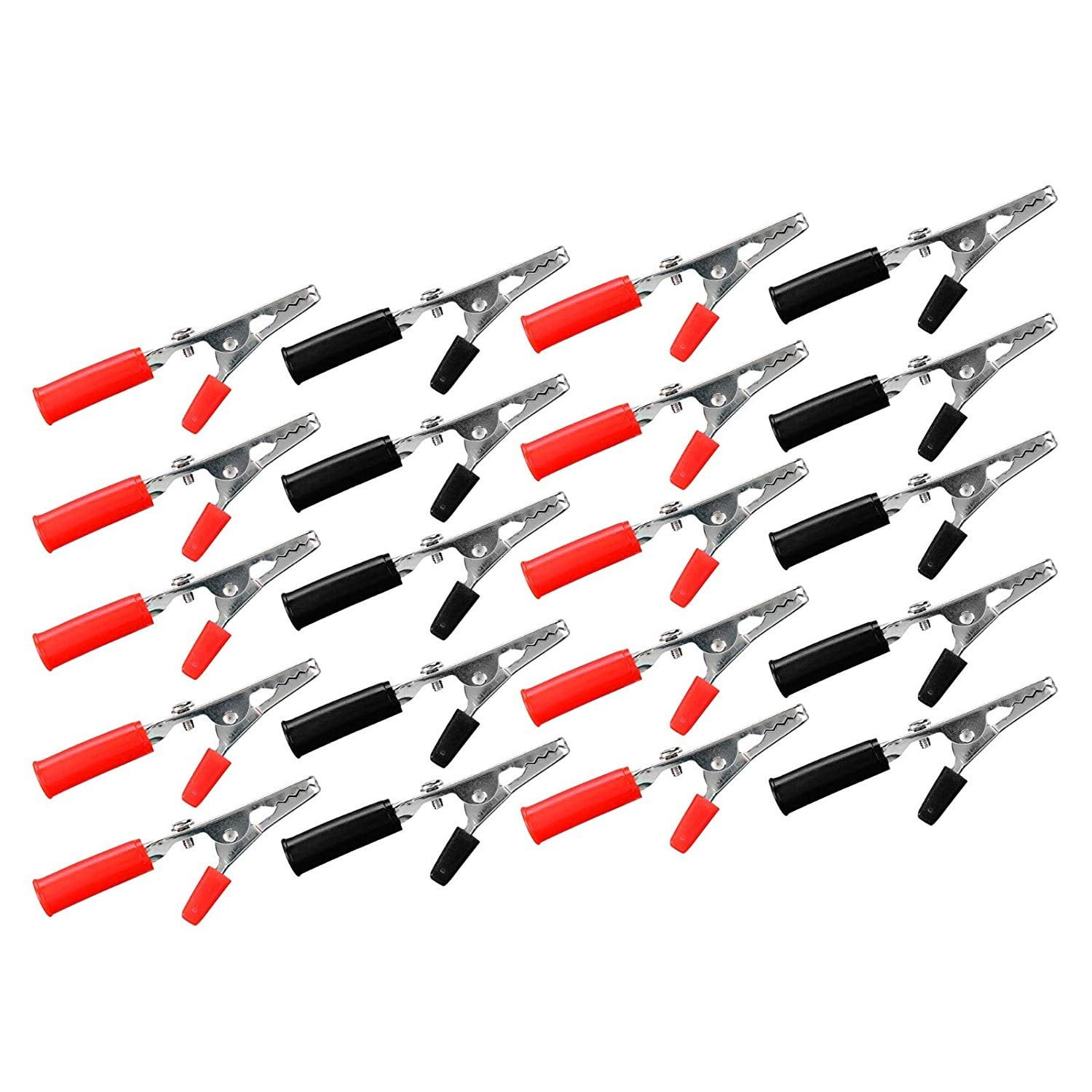 Wideskall Electrical Test Clamps Metal Alligator Clips with Red & Black ...