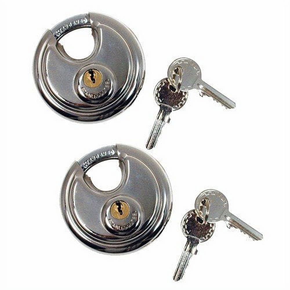 Wideskall Heavy Duty 2-3/4" inch Stainless Steel Disc Round Padlock ...