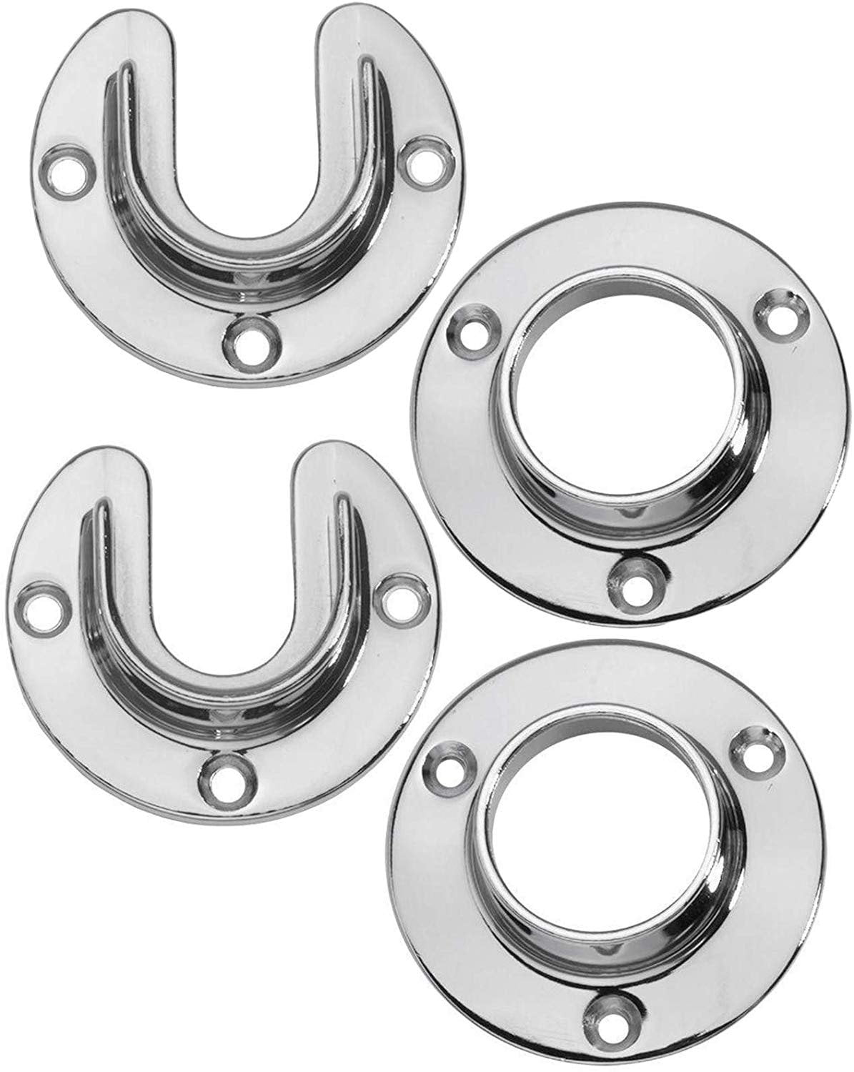 Wideskall Heavy Duty Stainless Steel Closet Pole Sockets Rod End ...