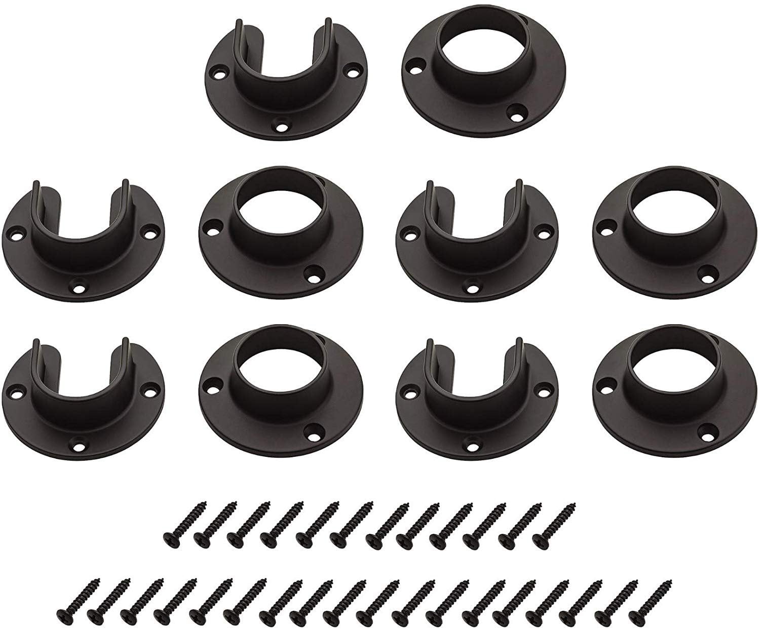 Wideskall Heavy Duty Stainless Steel Closet Pole Sockets Rod End ...