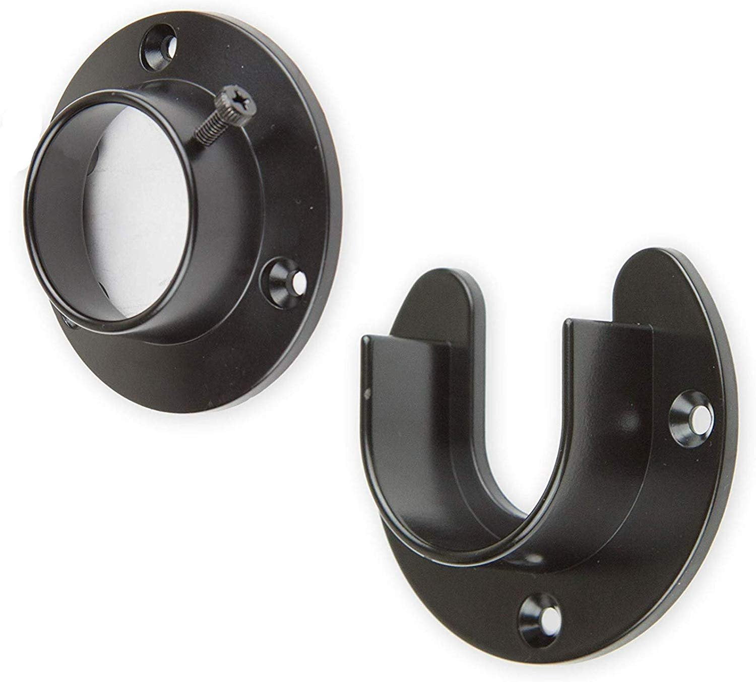 Wideskall Heavy Duty Stainless Steel Closet Pole Sockets Rod End ...