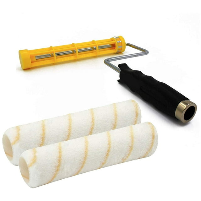 Wideskall Reusable 9" x 3/8" inch Paint Roller Kit - 2 Washable PVC ...