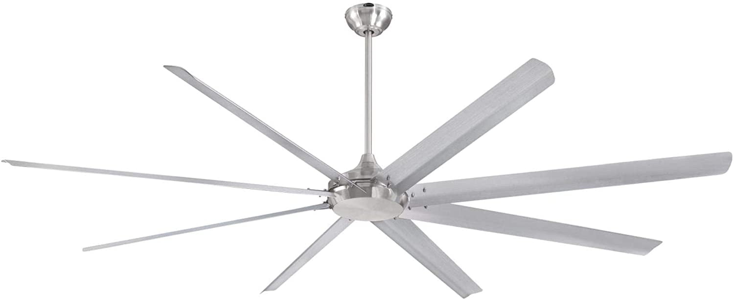 Widespan Industrial Ceiling Fan with Remote, 100 Inch, Brushed Nickel ...