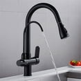 Widespread Faucets, 3 Way Purifier Kitchen Faucet Pull Out Dual Handle ...