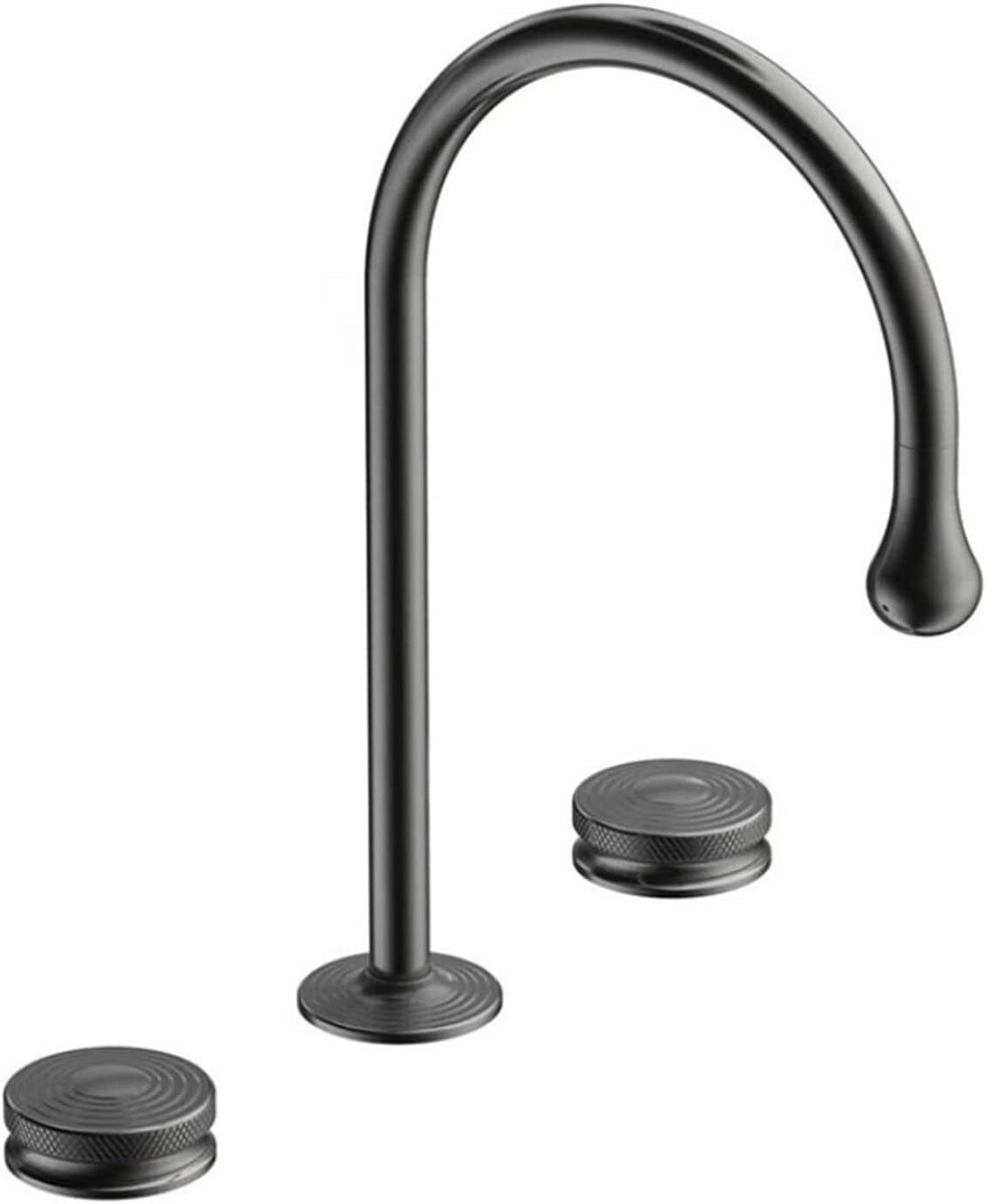 Widespread Lavatory Mixer Tap Brass Three Hole Sink Tap Rose Gold Black ...