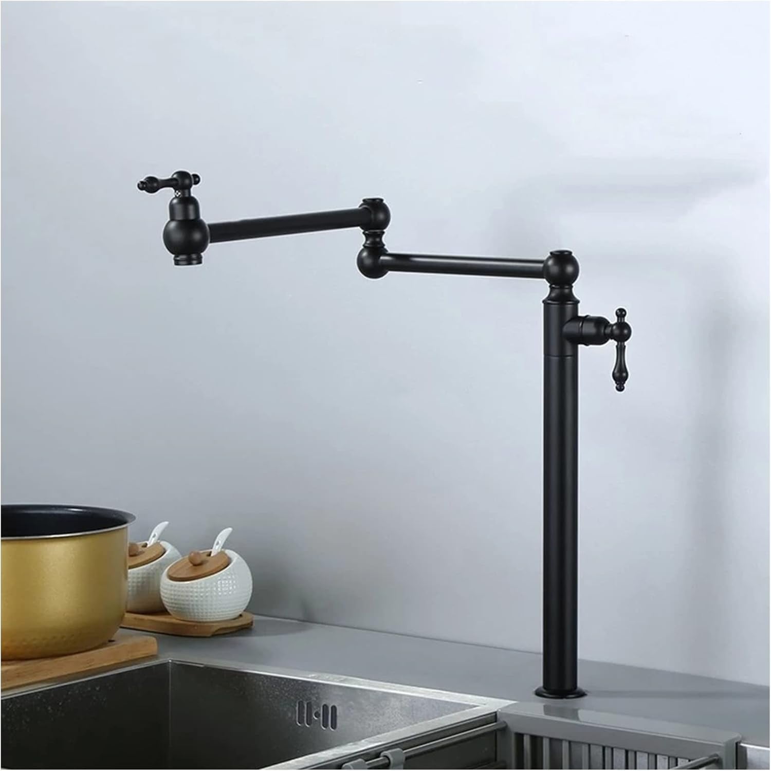Widespread Modern Pot Filler Deck Mount, Pot Filler Faucet Kitchen High ...