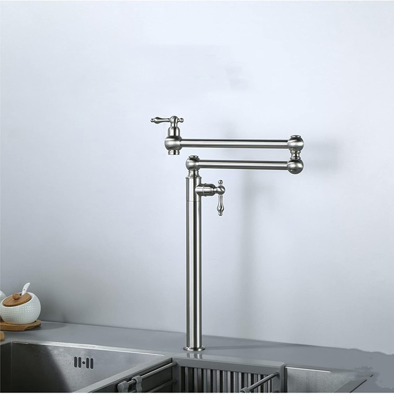 Widespread Modern Pot Filler Deck Mount, Pot Filler Faucet Kitchen High ...