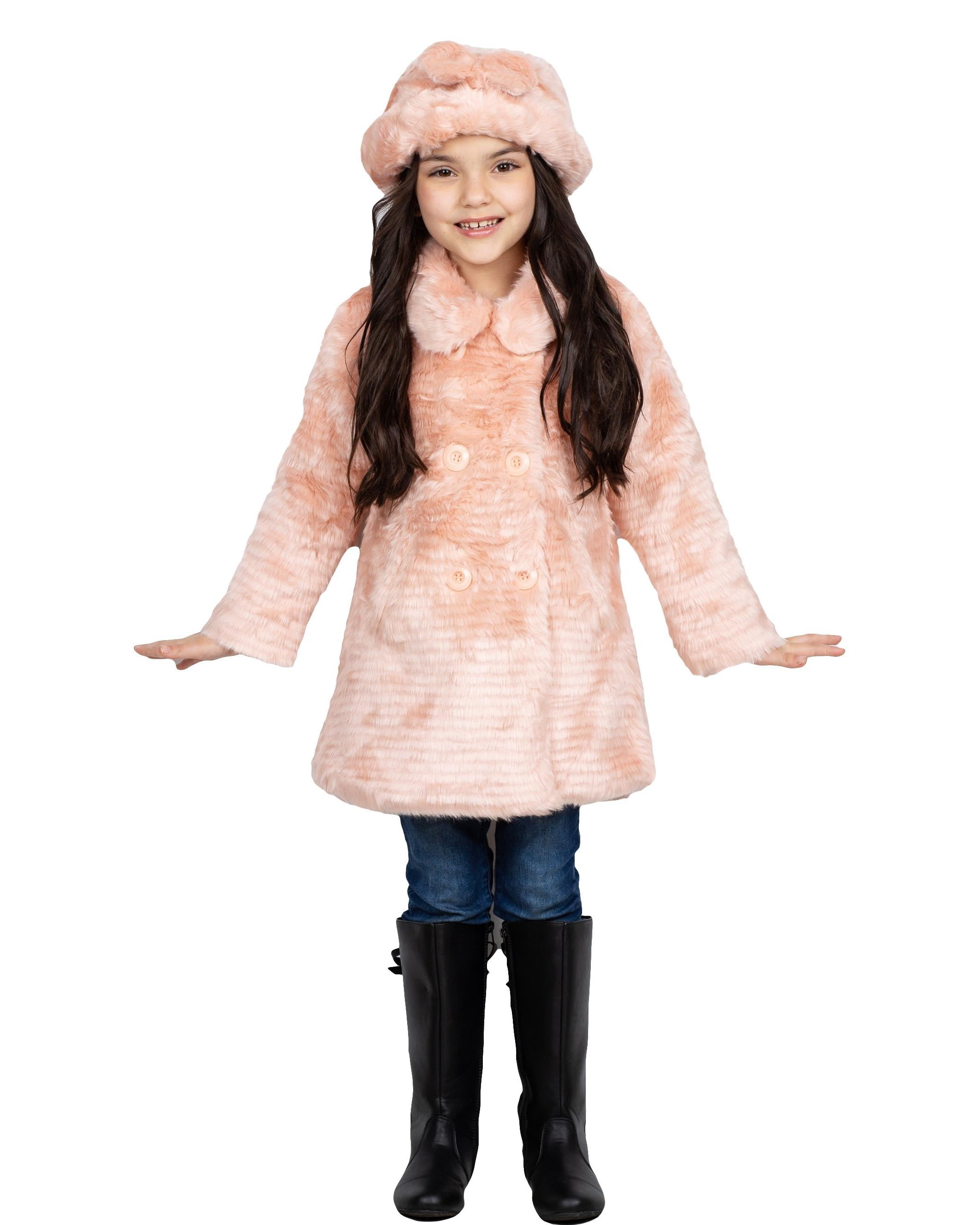 Widgeon Girls Faux Fur Jacket Outwear Coats Female, Blush, Size: 7 ...