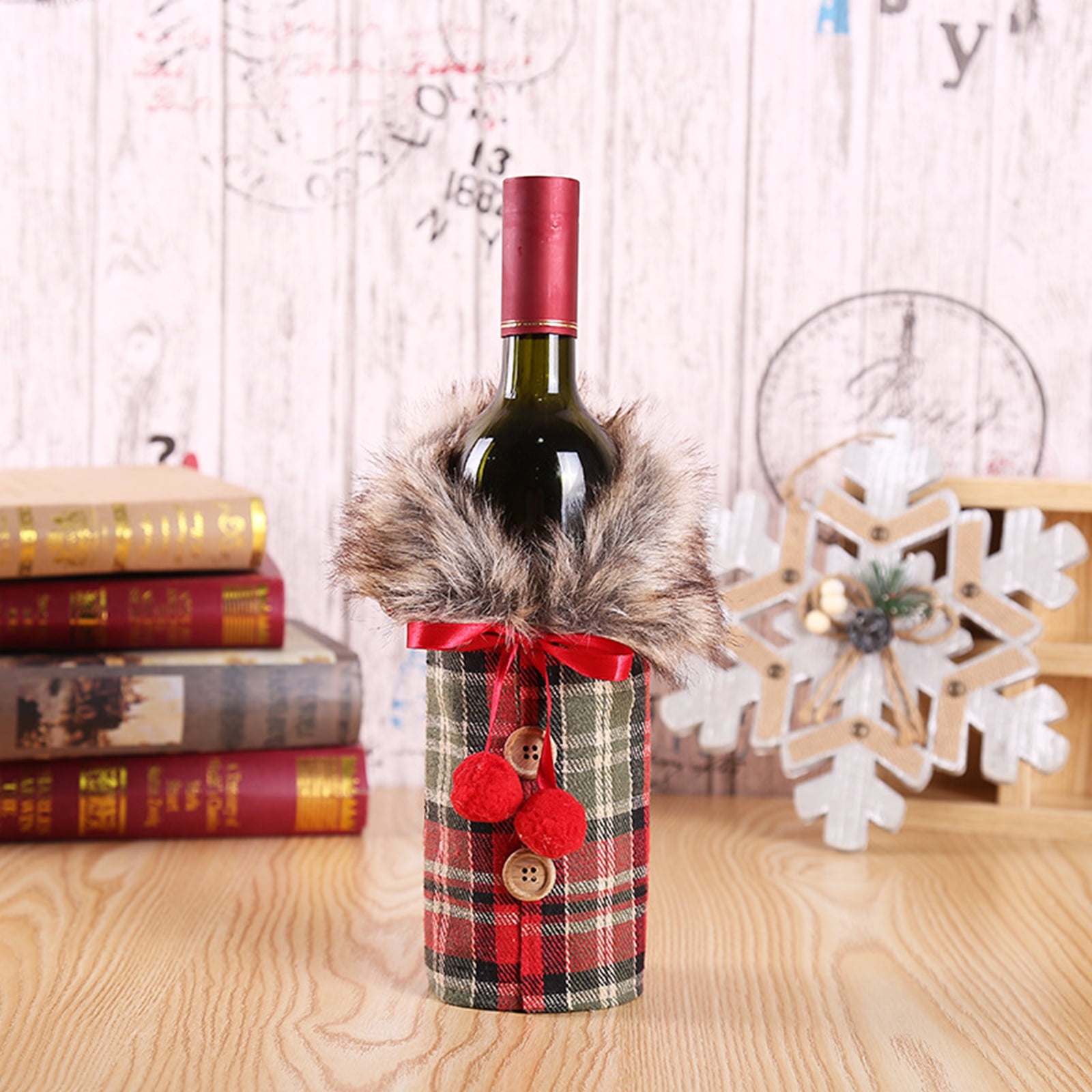 Widget,Bottle Clothes Party Wine Bottle Faux Fur Wine Cute Faux Fur Cover Cute Faux Decorations ...