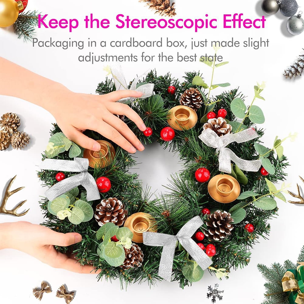 Widget,With Ribbon Pinecone Wreath With Ribbon 12-inch Advent Candle ...