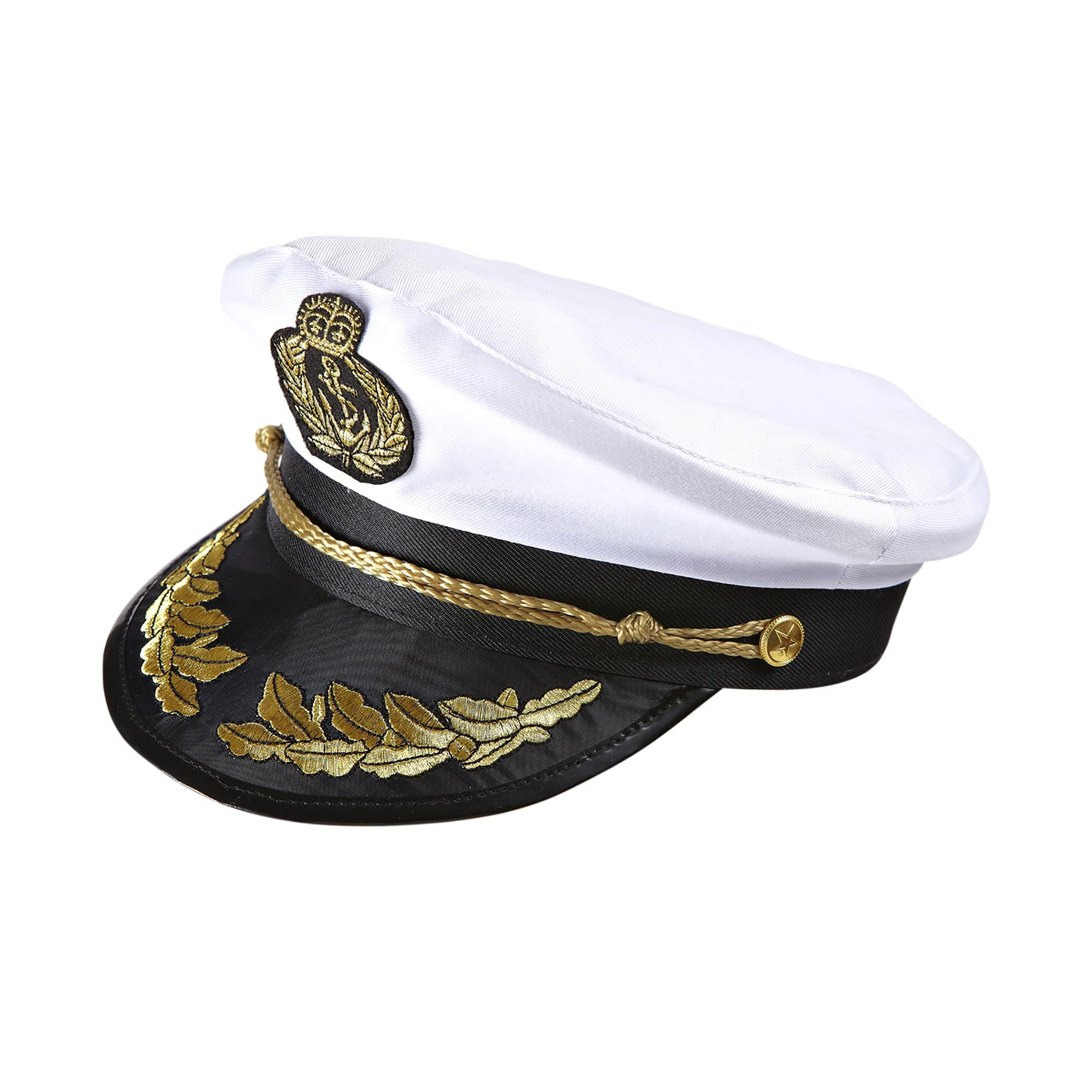 Widman 0186S White Captains Sailor Navy Hat 1 Bianco - Walmart.com