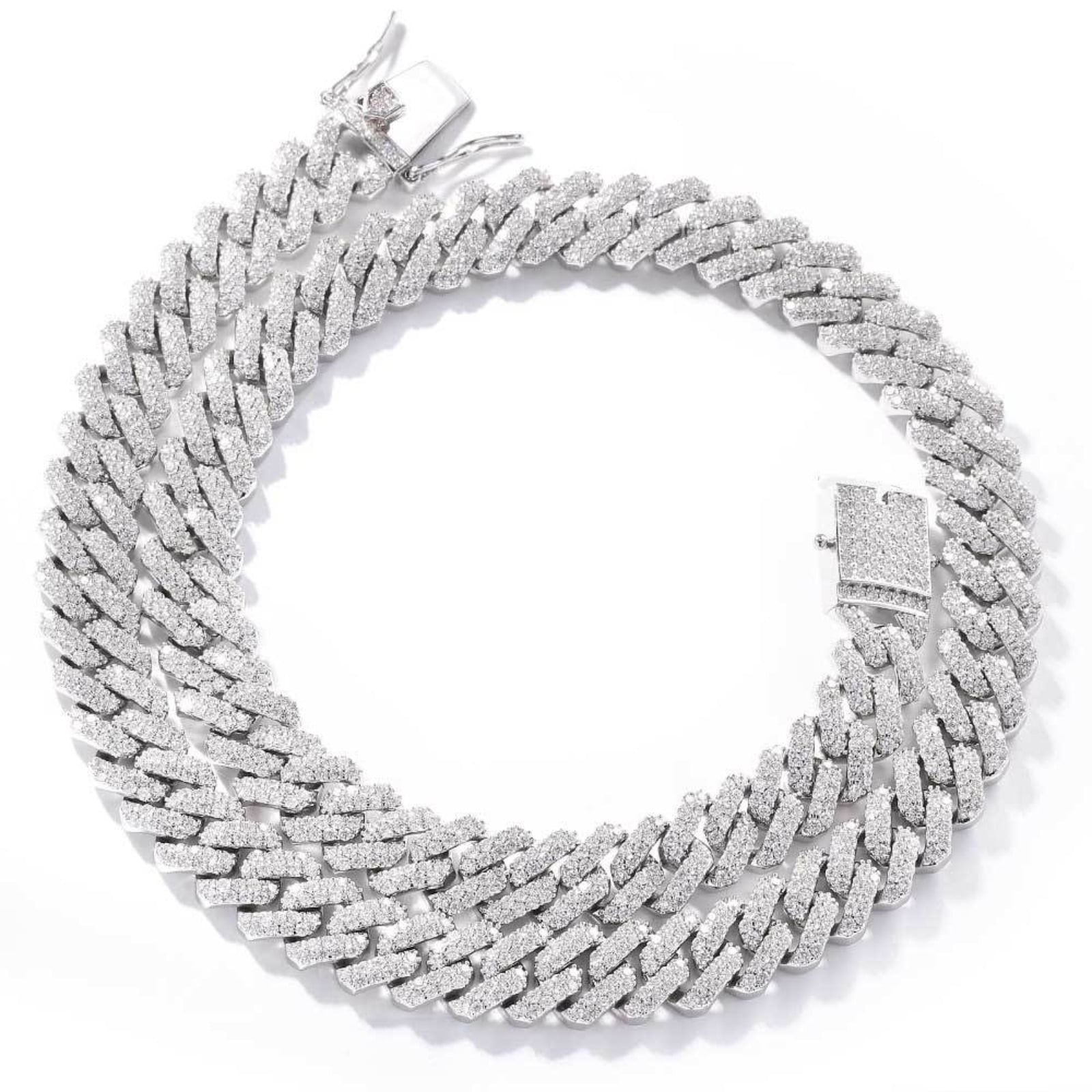 Width 12MM Iced Out Miami Cuban Link Chain for Men, 16-24 Inch ...