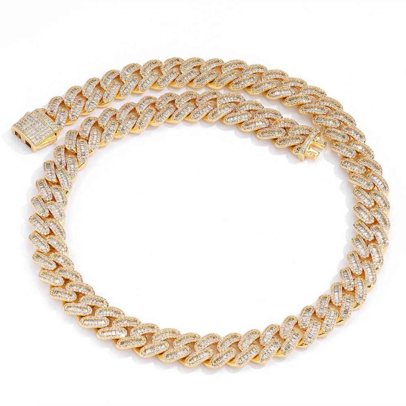 Width 12mm Big Hip Hop Mens Cuban Link Chain, Extra Shiny Cuban Link ...